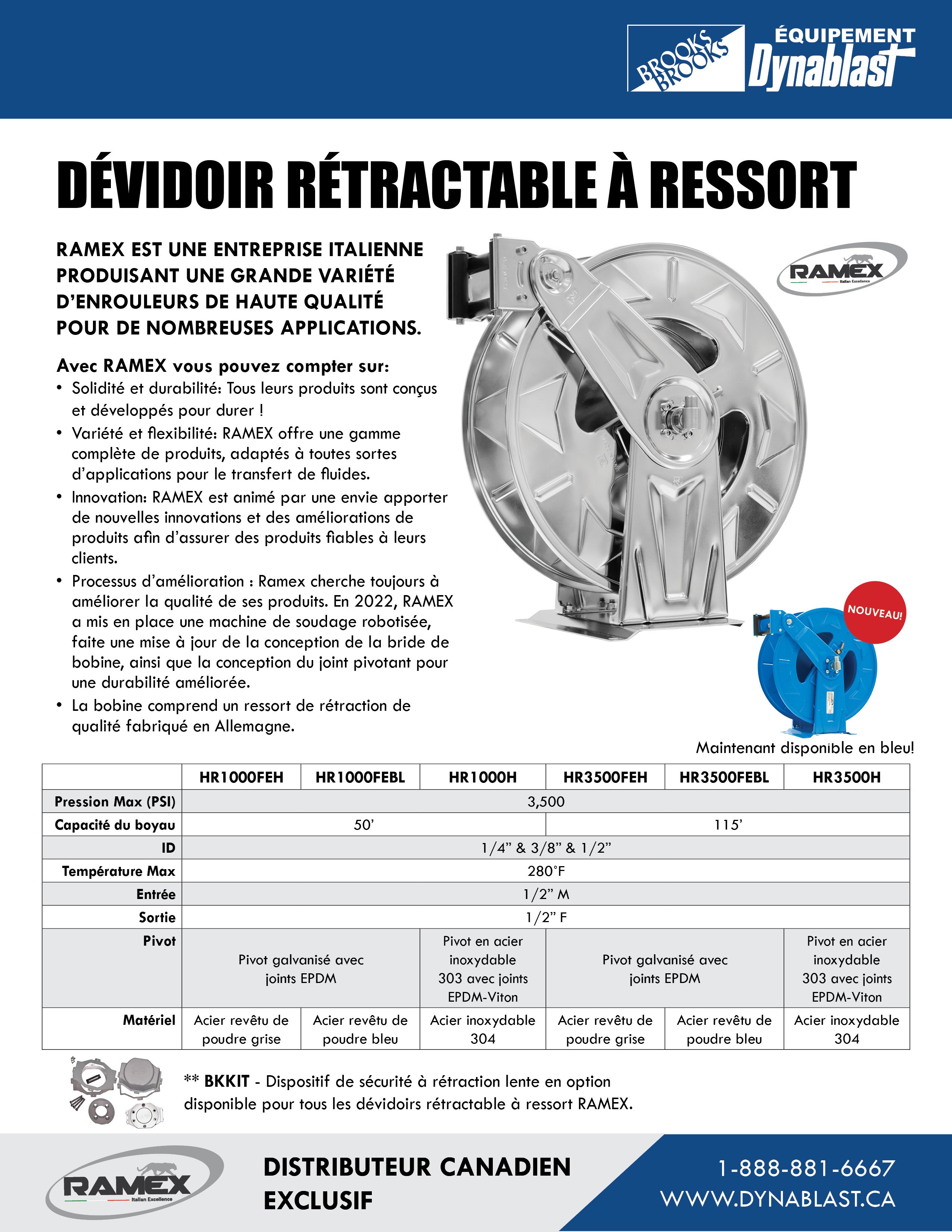 Ramex HR1000FEH Spring Rewind Hose Reel